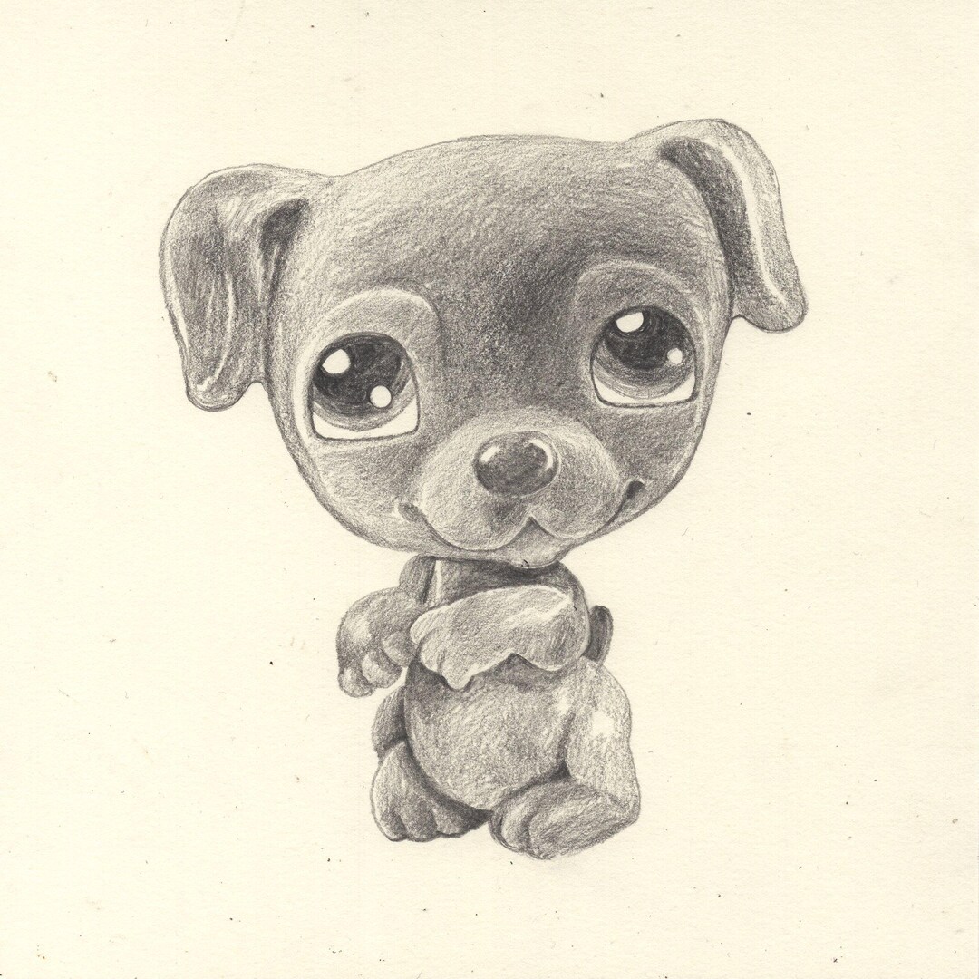 Original Graphite Drawing ~ ‘LPS Puppy’ - Etsy