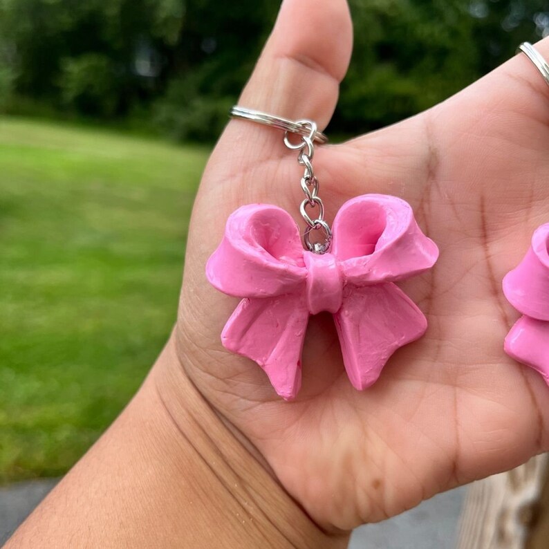 Pretty in Pink Bow Keychains | Pack of Two - Etsy