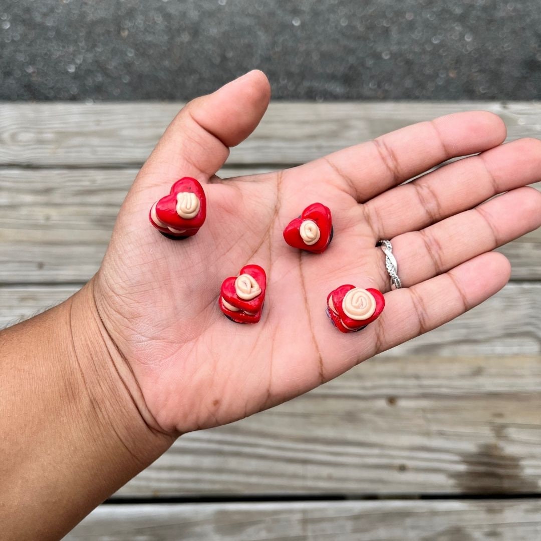 Red Velvet Heart Cake Magnets/pushpins - Etsy
