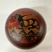Vintage Hand-carved Wooden Trinket Sphere With Hand-painted Indigenous ...