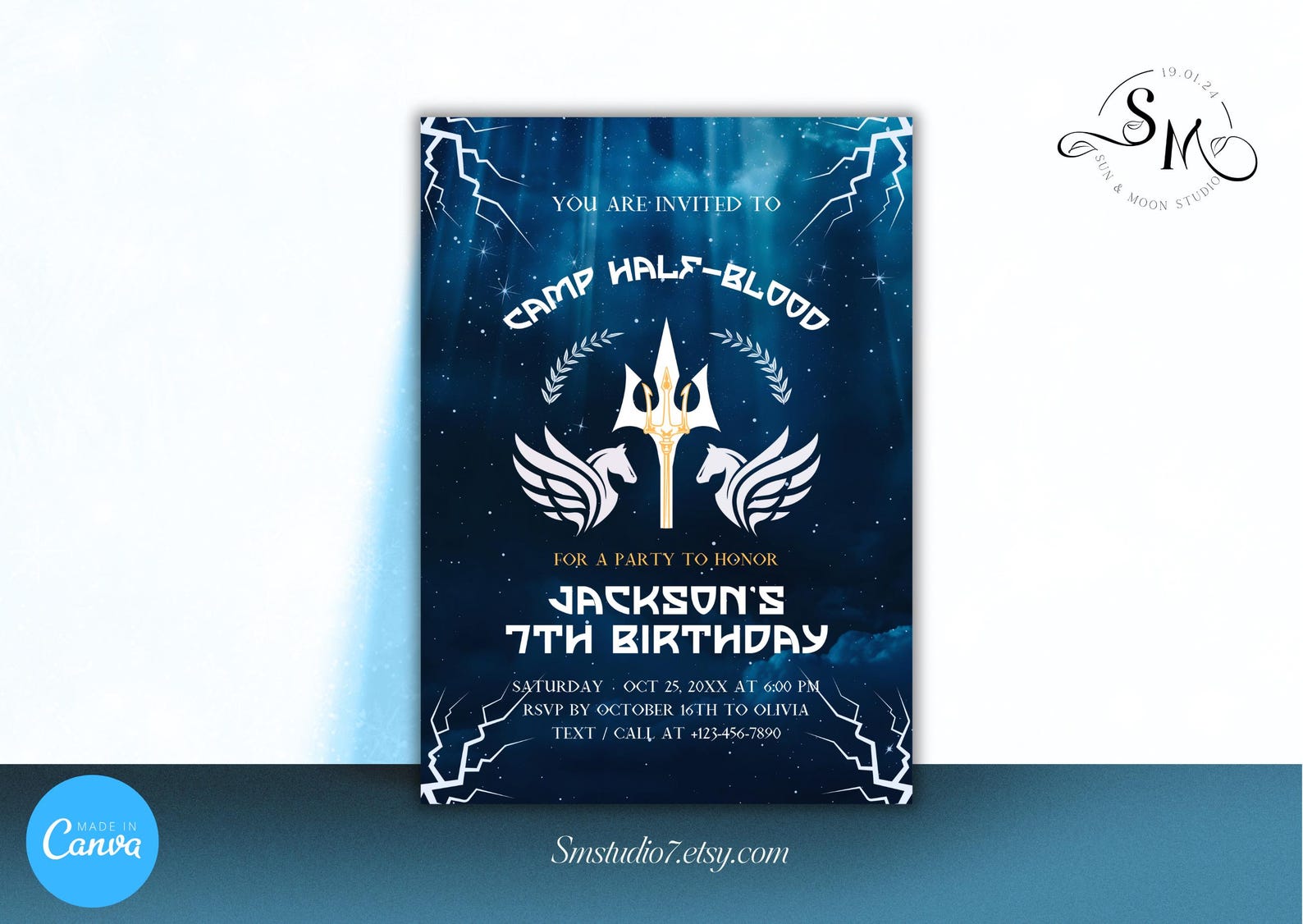Percy Jackson Camp Half-blood Inspired Birthday Invitation | Nautical ...