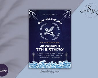 Percy Jackson Camp Half-blood Inspired Birthday Invitation | Nautical ...