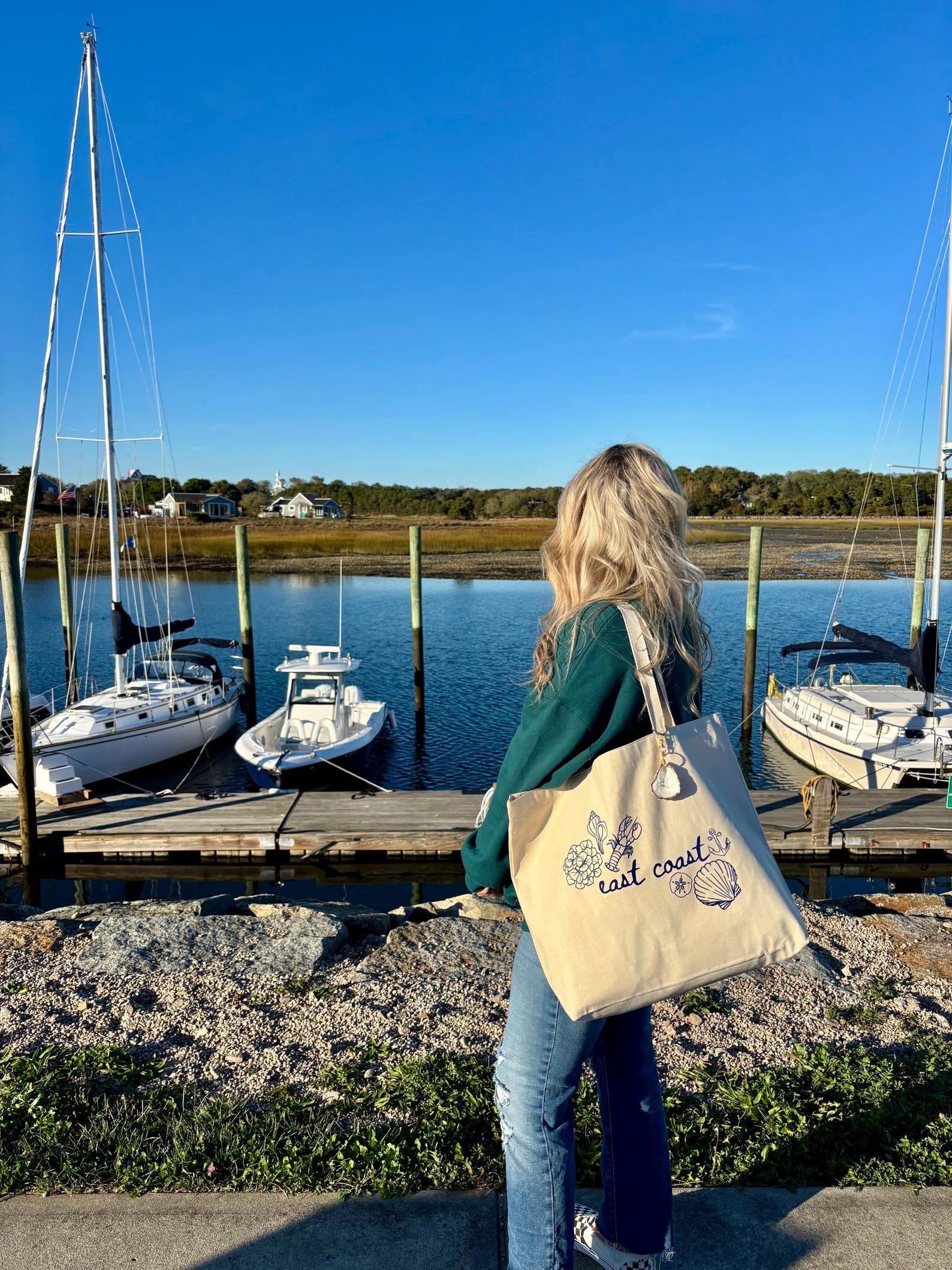 Coastal Oyster Shell Bag Charm With Gold Accent – Handmade Keychain ...