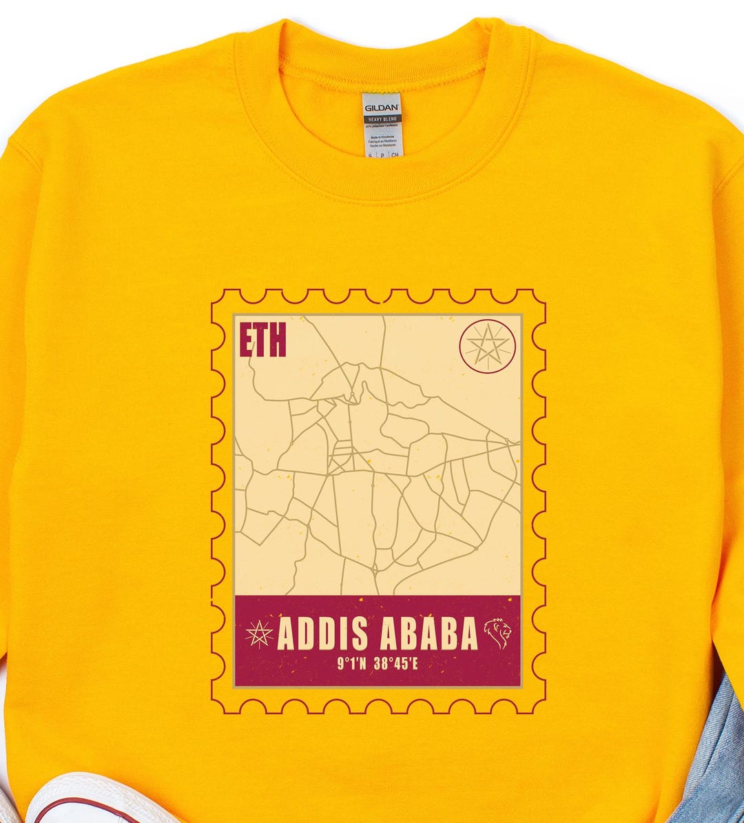 Addis Ababa Vintage Stamp Sweatshirt: Ethiopia, African Cities - Etsy