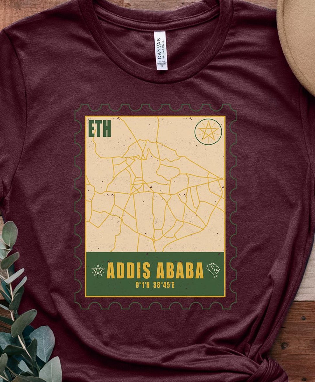 Unisex Addis Ababa Vintage Stamp T-shirt, Distress Addis Tee, Addis ...