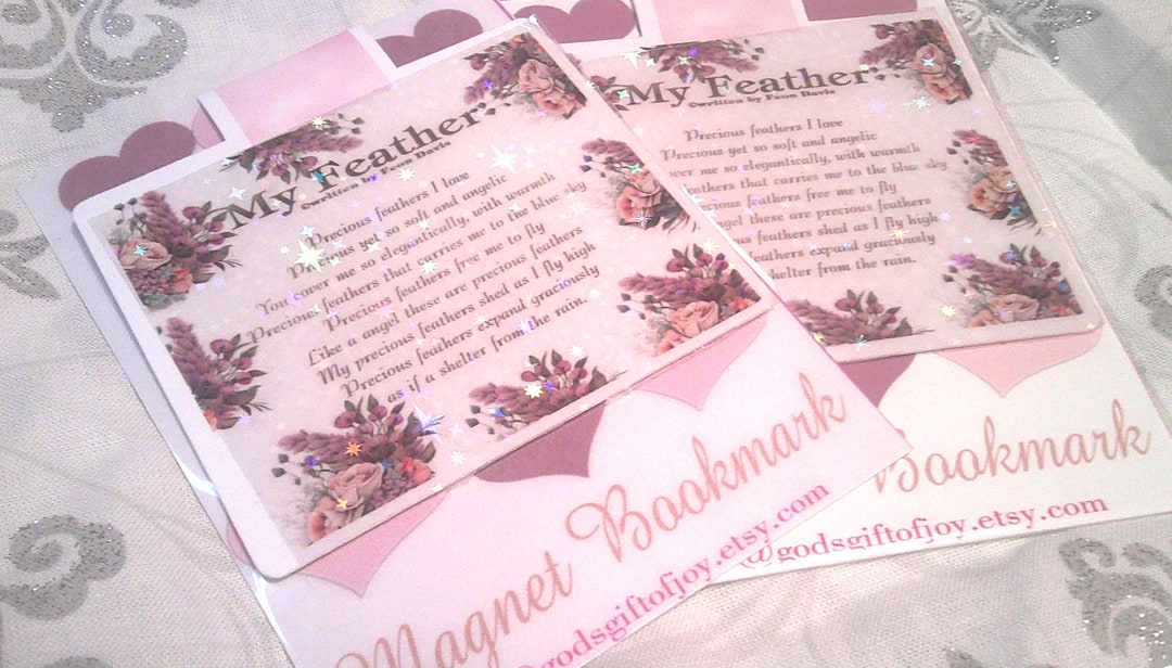 Magnet Bookmark of Angel Poem With Floral Design - Etsy