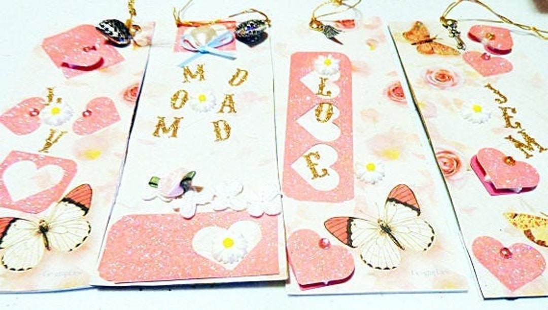 Floral Handmade Bookmarks With String Joined With Charm as Shown - Etsy
