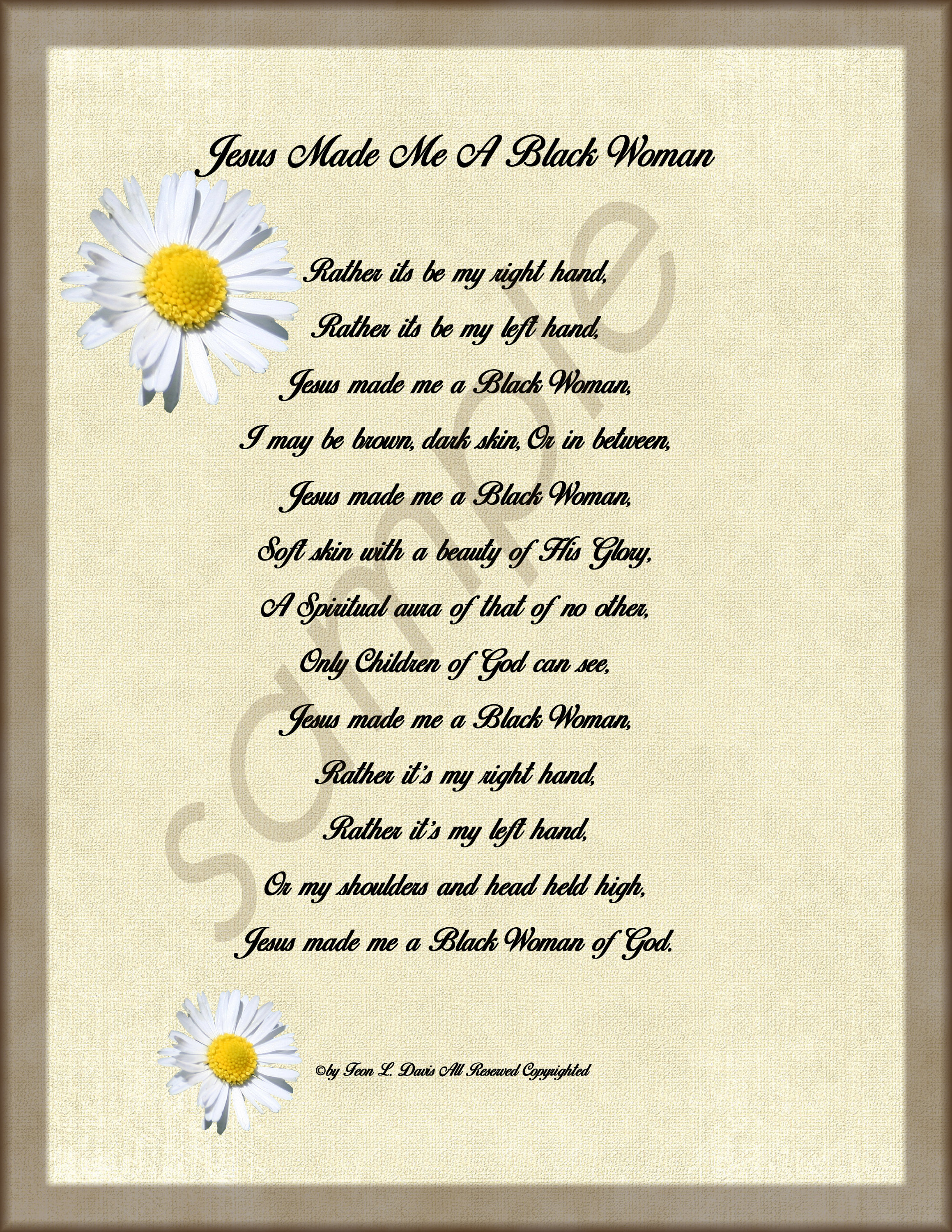 Jesus Made Me A Black Woman Of God Poem Print Instant Download Etsy