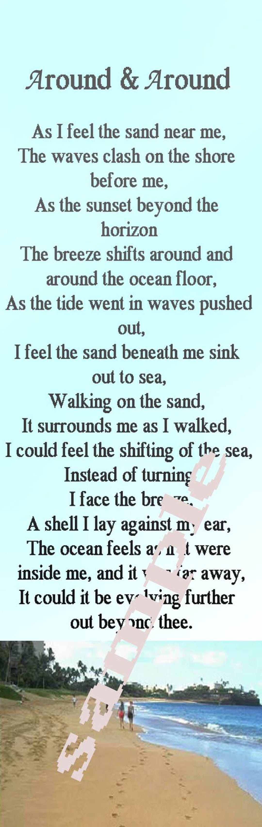 Love Poem Bookmark: "around and Around" Romantic Gift (digital) - Etsy