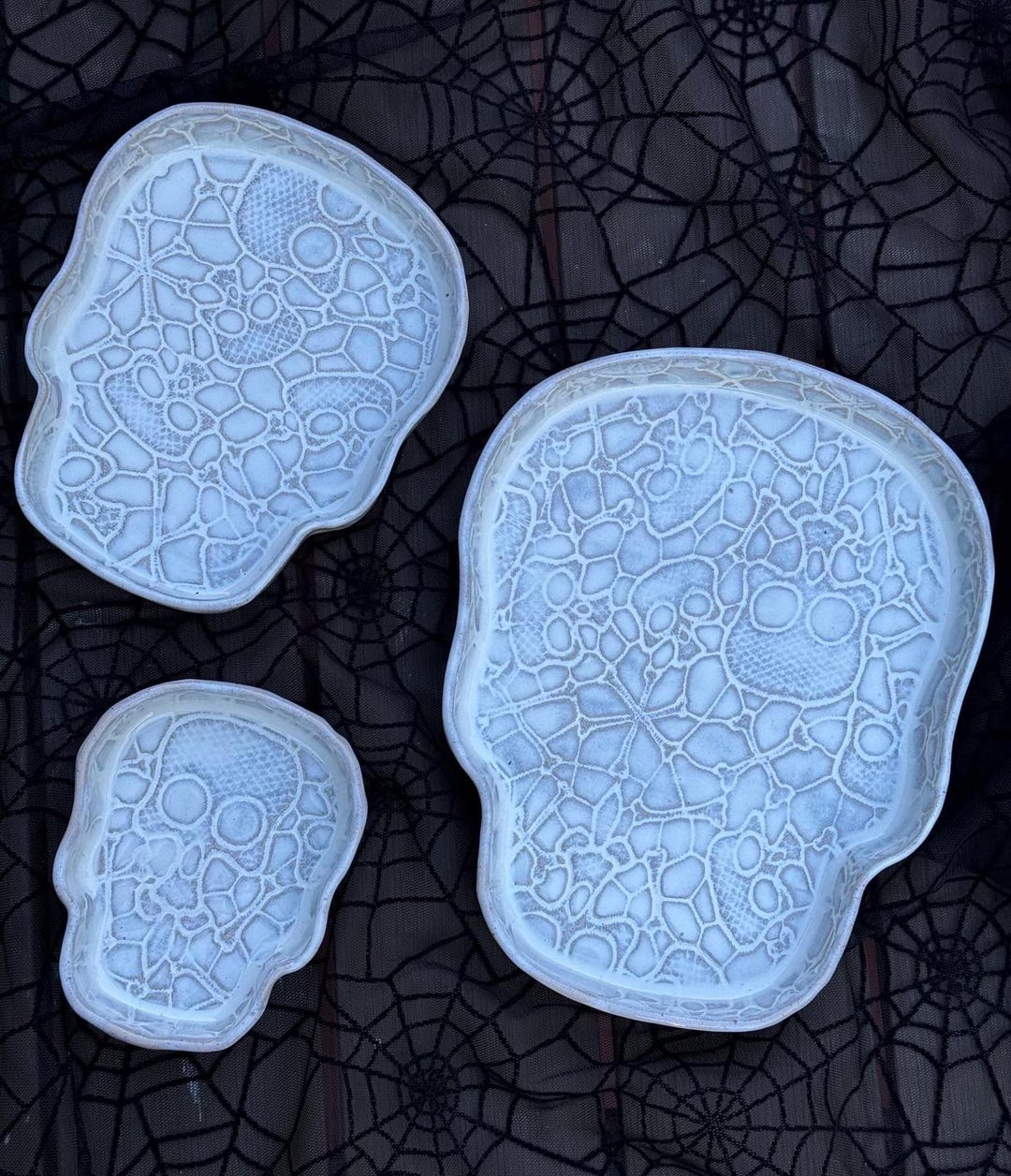 Ceramic Nesting Plates | Handmade Skull Plates | Set of 3 - Etsy