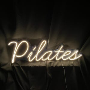 Pilates Written Pilates Studio Neon Sign, Light up Fitness Center Neon ...