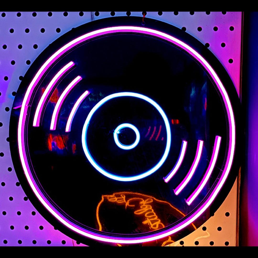 Vinyl Record Neon Sign LED Light for Music Rooms & Retro Decor Gift for ...