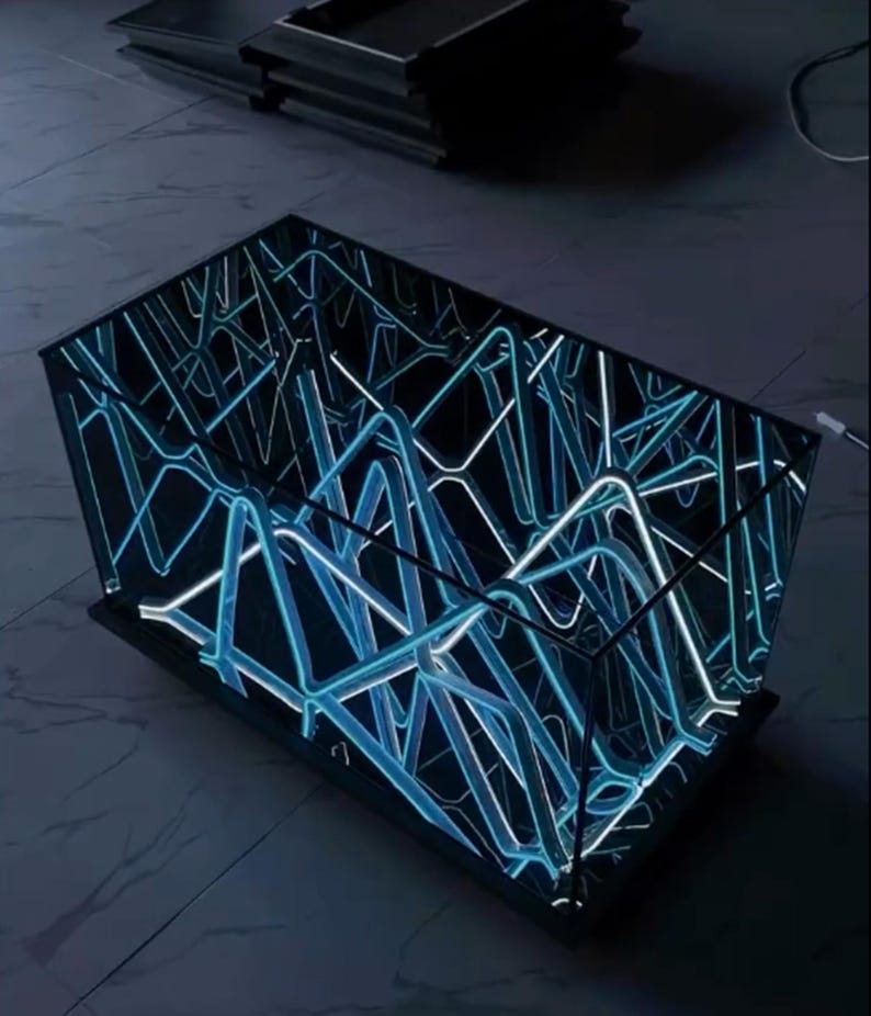 Personalized Modern Neon Coffee Table | LED Infinity Design ...