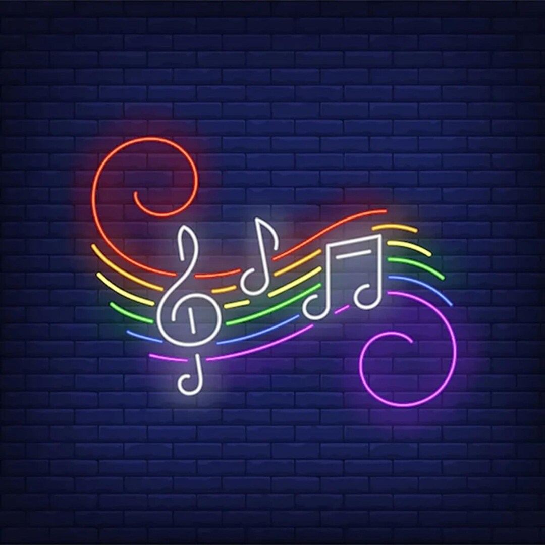 Music Notes Neon Sign Rainbow LED Wall Art Modern Music Decor - Etsy