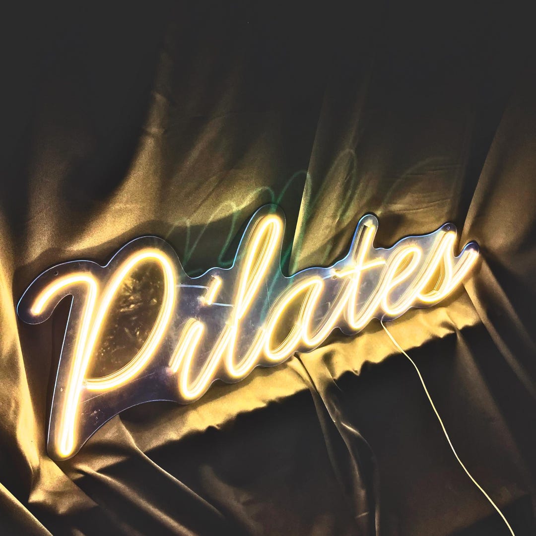 Pilates Written Pilates Studio Neon Sign, Light up Fitness Center Neon ...