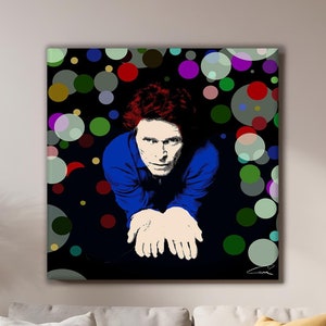 Willem Dafoe Colorful Bubbles Pop Art, Artist Signed Painting Canvas ...