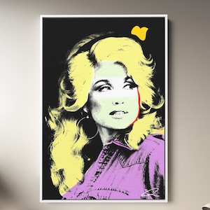 Dolly Parton Pop Art Canvas Print, Artist Signatured Painting Print ...