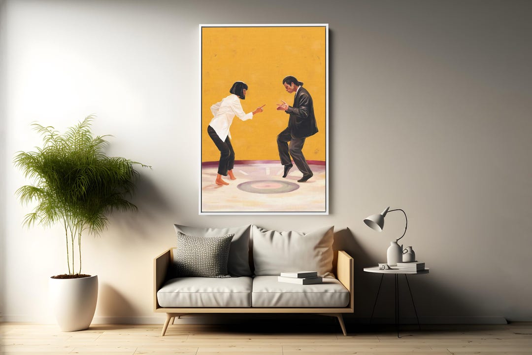 Fiction Dance Scene, Tarantino Inspired Pop Art, Yellow Background ...