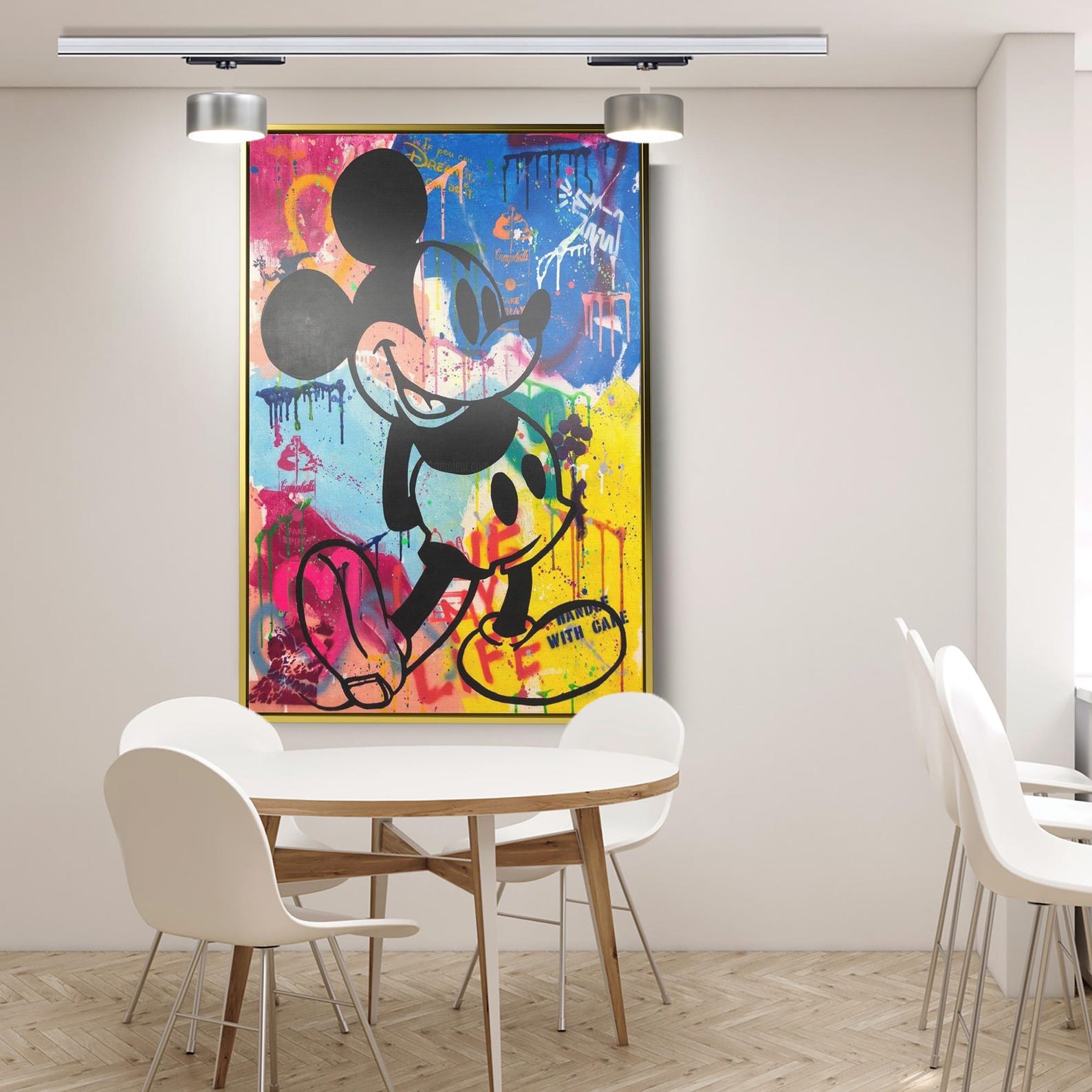 Abstract Mickey Mouse Pop Art Oil Painting, Banksy Mickey Painting ...