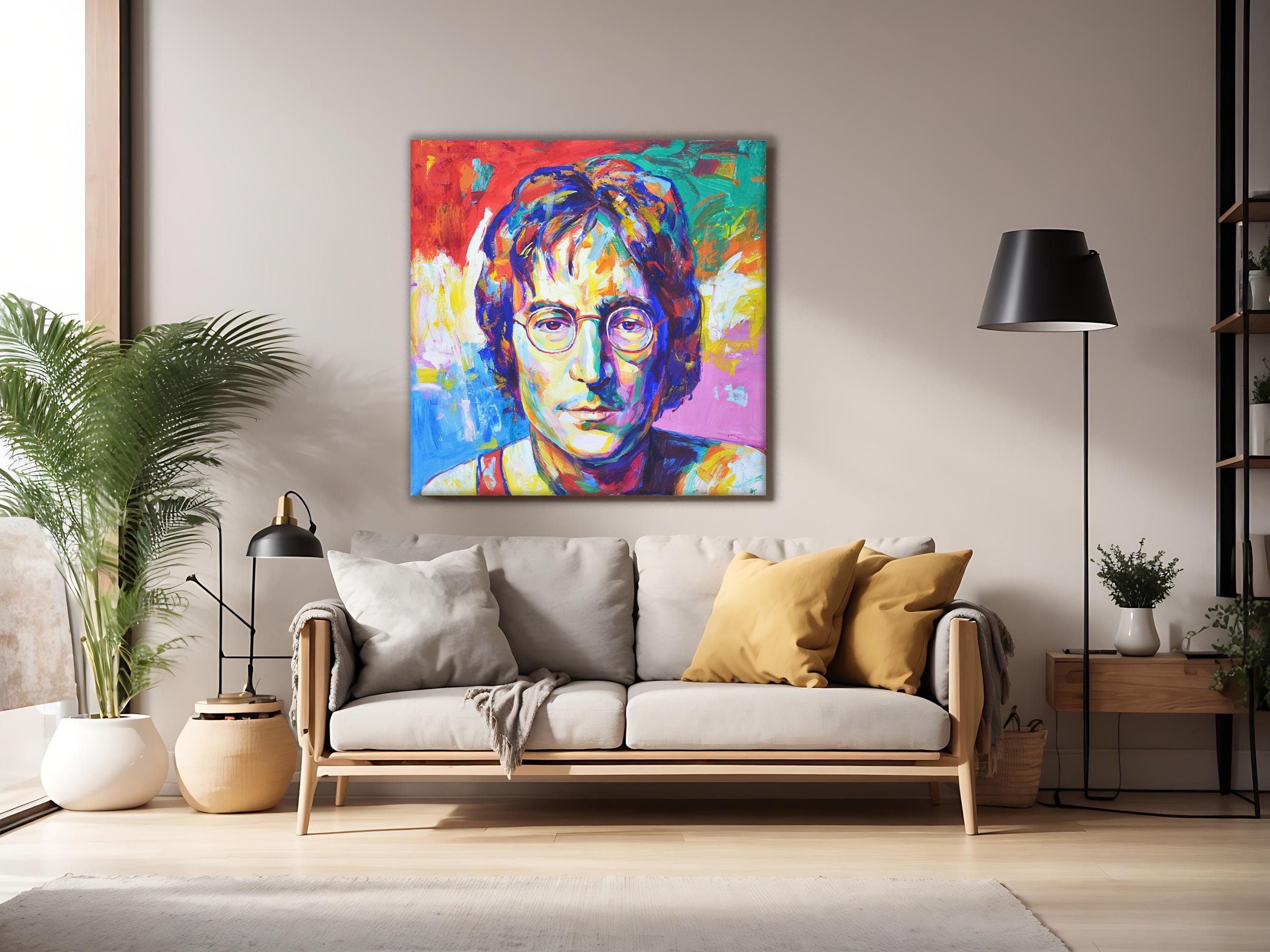 John Lennon- the Beatles Abstract Portrait Oil Painting, Original Wall ...