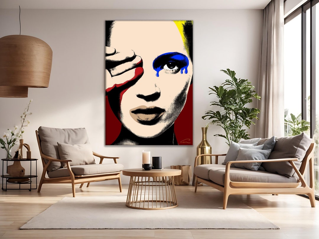Kate Moss Colored Portrait Pop Art Canvas Print, Artist Signed Digital ...