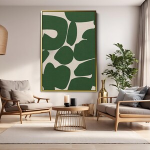 Abstract Green Lines Painting, Modern Art, Green Based Oil Painting ...
