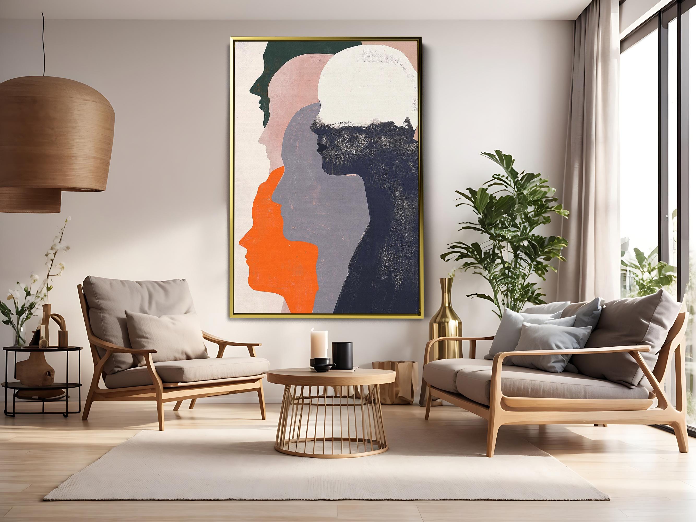 Women Silhouettes, Modern Art, Girl Face, Original Oil Painting, Woman ...
