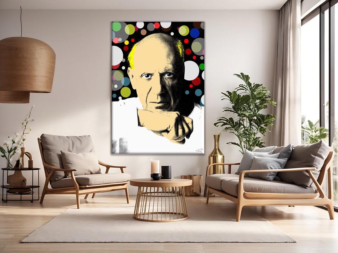 Pablo Picasso Pop Art Canvas Print, Artist Signatured Painting Print ...