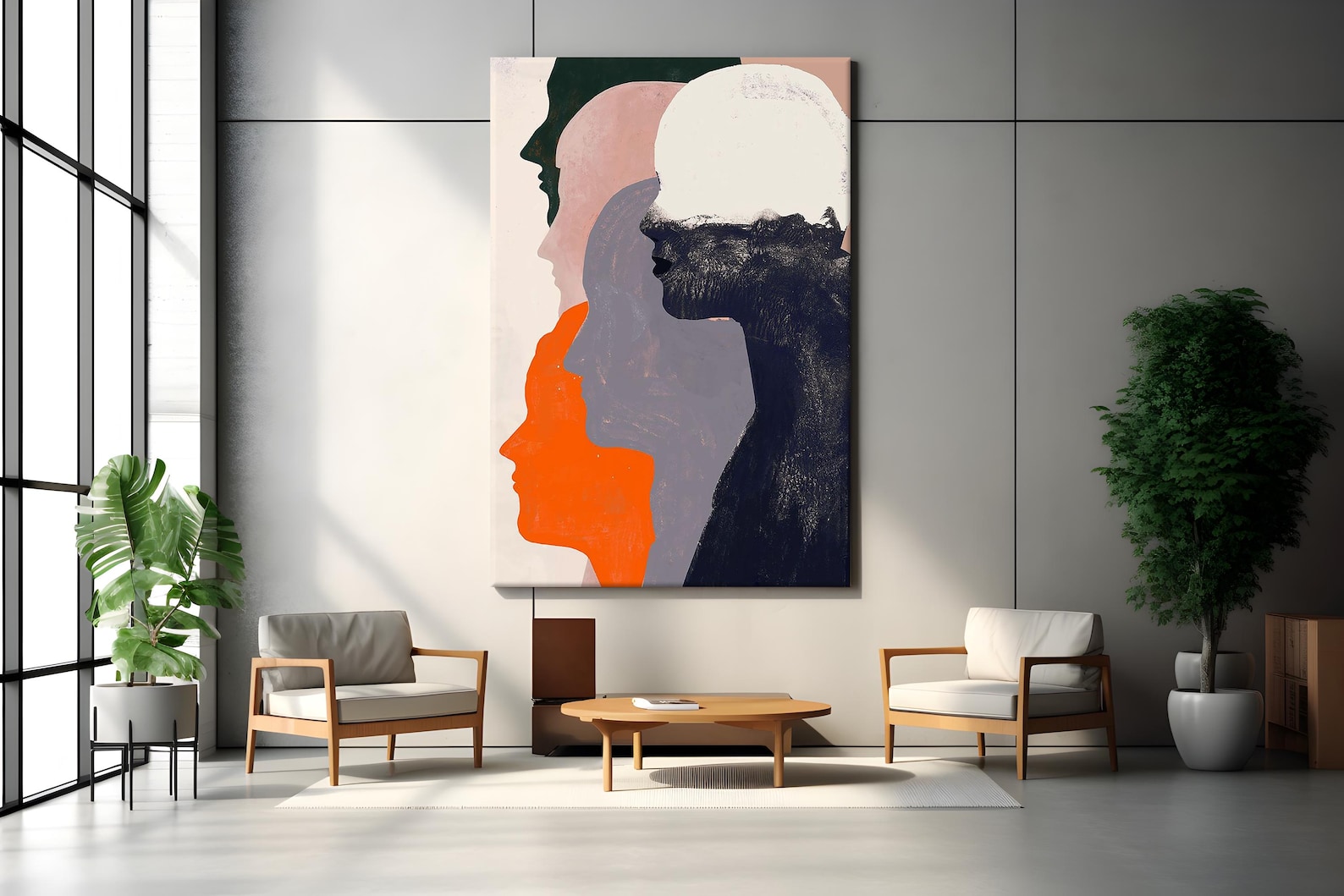 Women Silhouettes, Modern Art, Girl Face, Original Oil Painting, Woman ...
