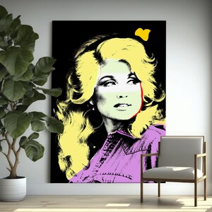Dolly Parton Pop Art Canvas Print, Artist Signatured Painting Print ...
