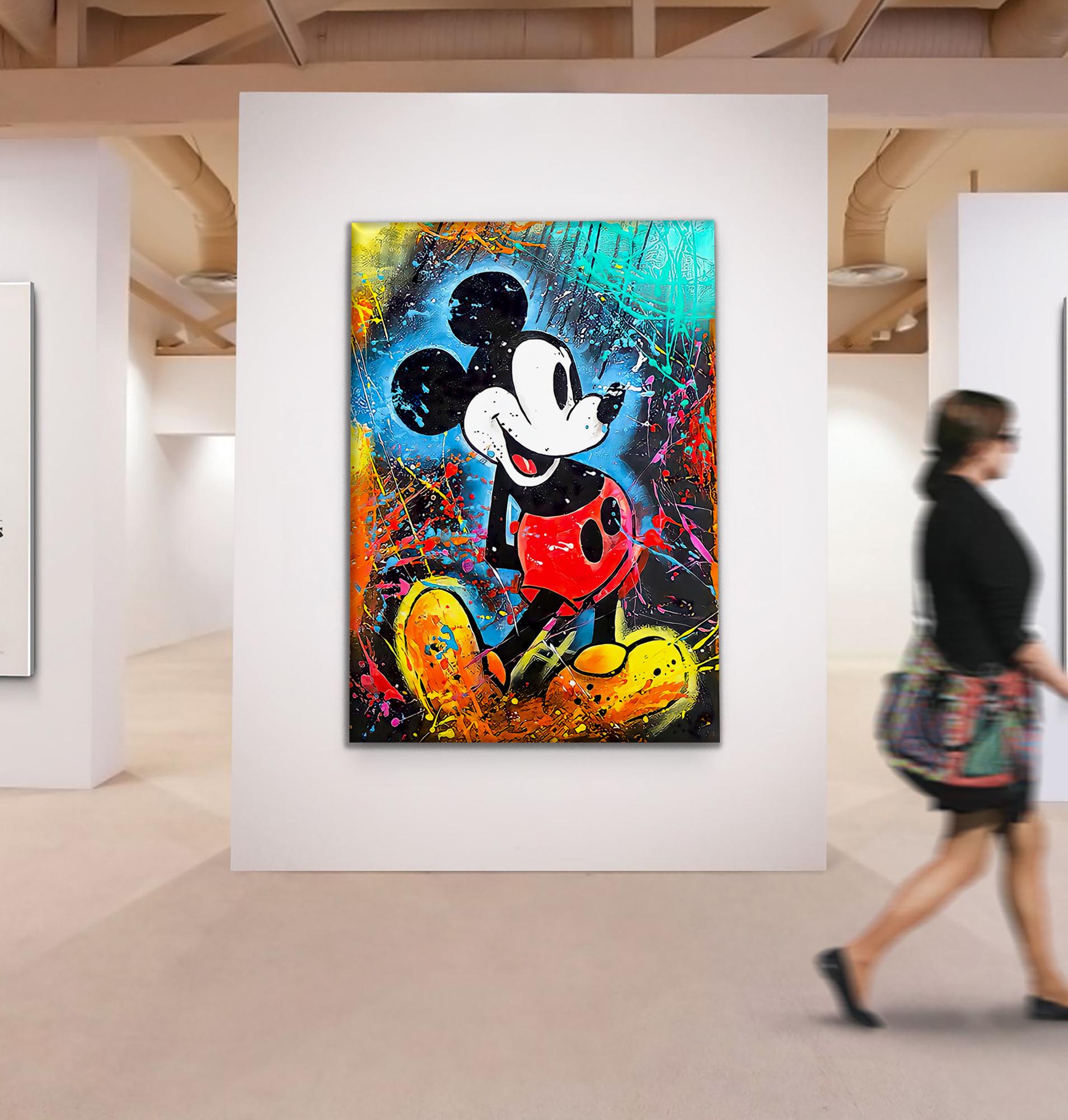 Abstract Mickey Mouse Pop Art Oil Painting, Luxe Mickey Painting ...