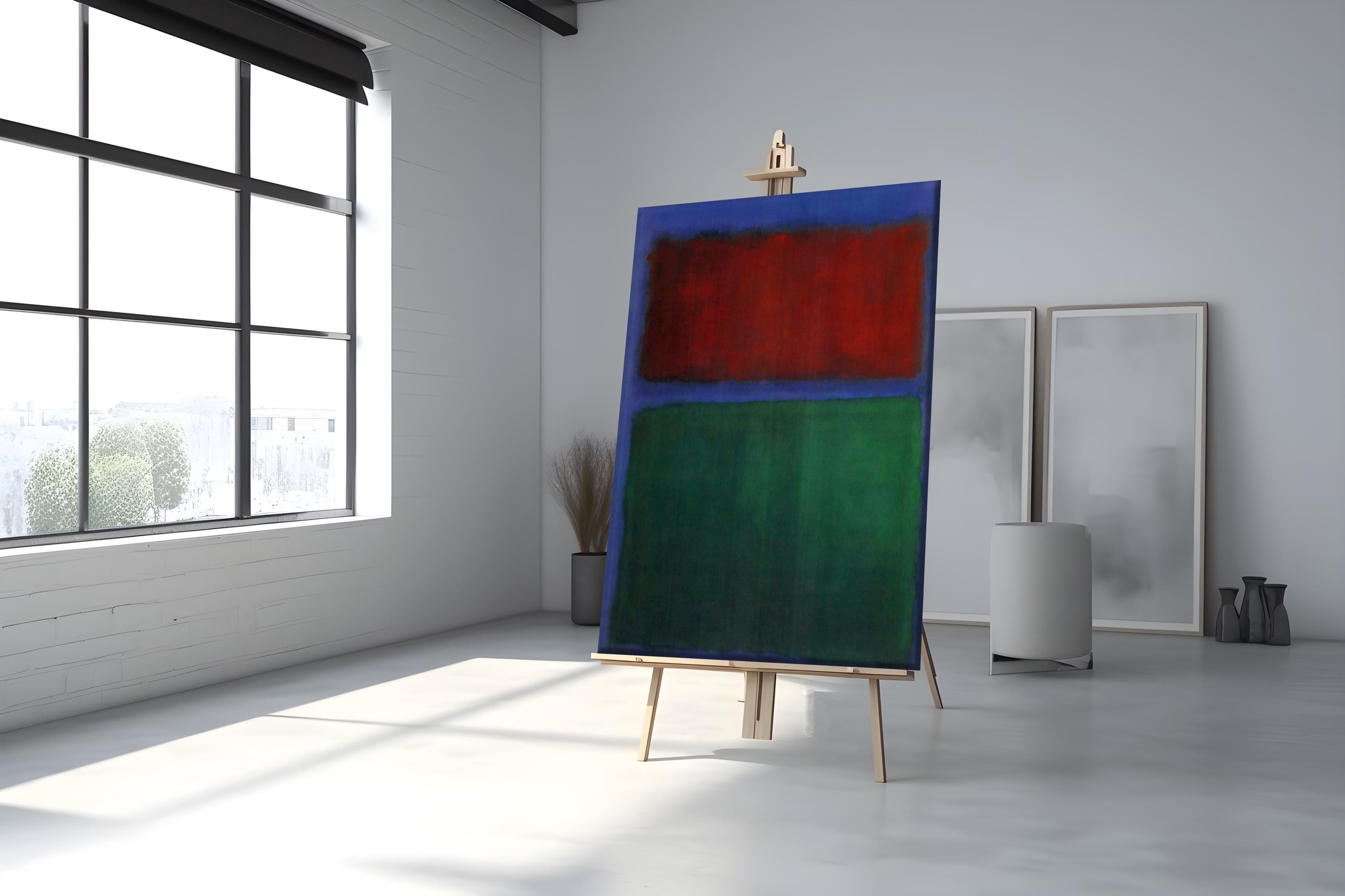 Mark Rothko - Red & Dark Green 1955 Oil Painting, Abstract ...