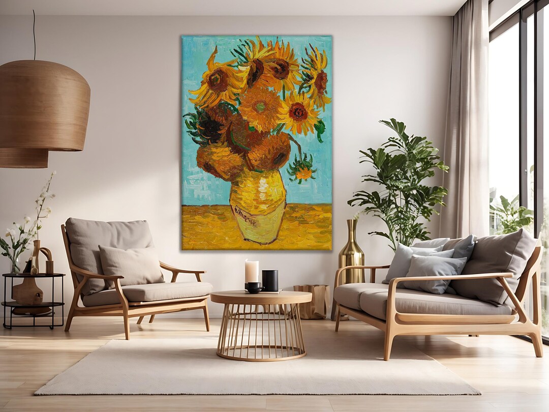 Vincent Van Gogh Sunflowers, Sunflower Painting, Yellow Flower in Vase ...
