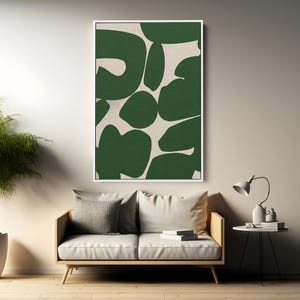 Abstract Green Lines Painting, Modern Art, Green Based Oil Painting ...