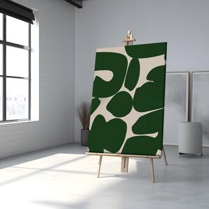 Abstract Green Lines Painting, Modern Art, Green Based Oil Painting ...
