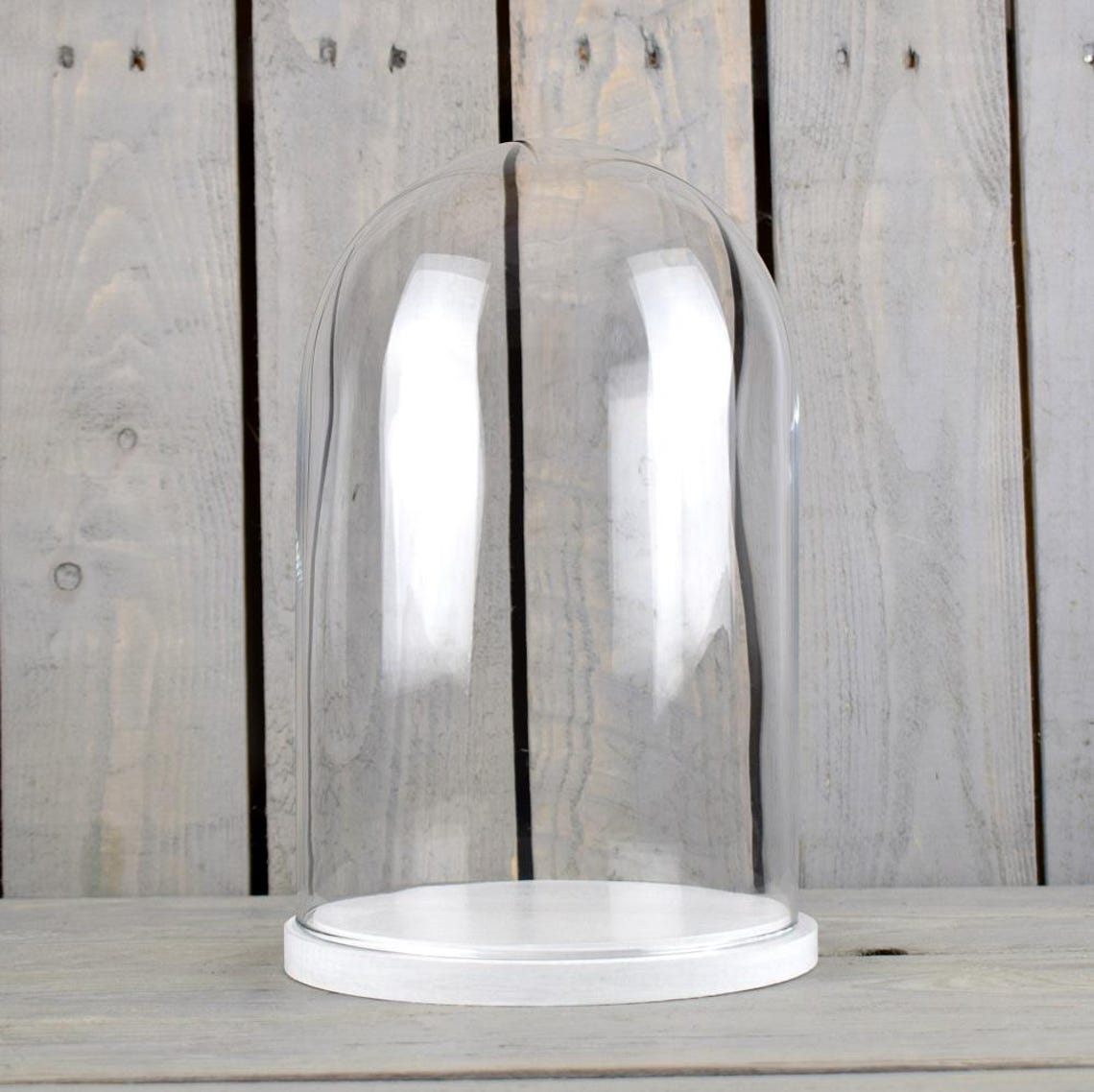 Medium Glass Dome Display Cover Cloche White Base Height 31cm - Etsy