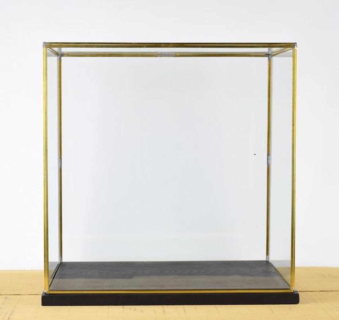 Hand Made Large Glass and Brass Metal Frame Display Showcase Box With ...