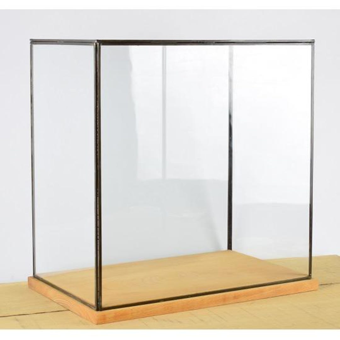 Hand Made Large Glass and Black Metal Frame Display Showcase Box With ...