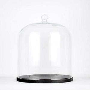 Large Handmade Display Glass Cake Cupcake Dome Cover Cloche With Black ...