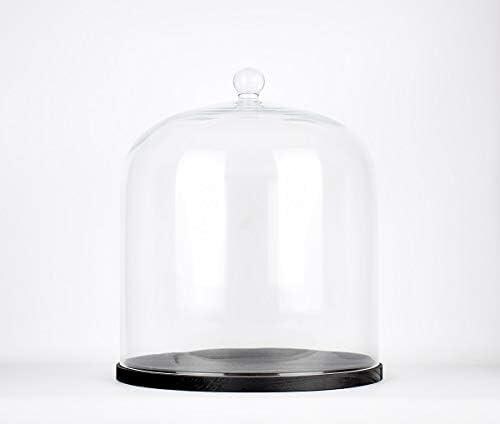 Large Handmade Display Glass Cake Cupcake Dome Cover Cloche With Black ...