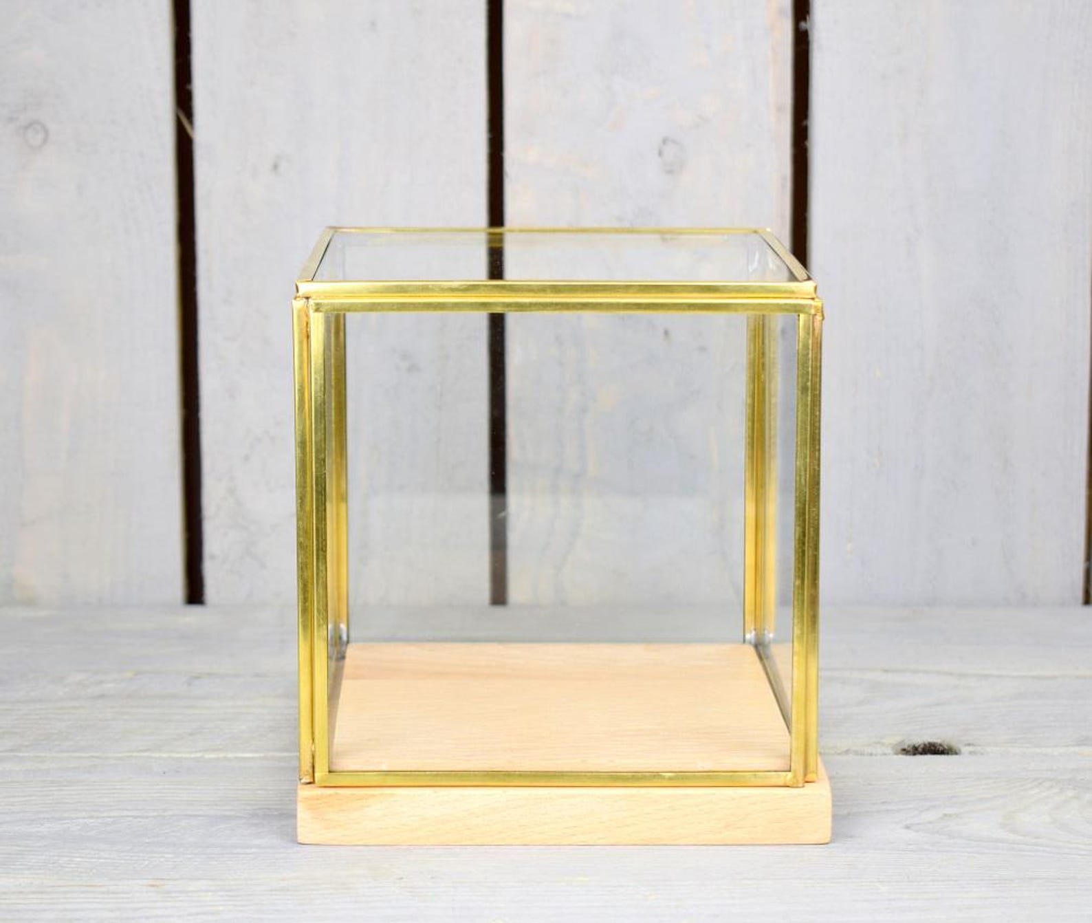 Glass and Brass Display Showcase Box Dome With Wooden Base 15.5 Cm - Etsy