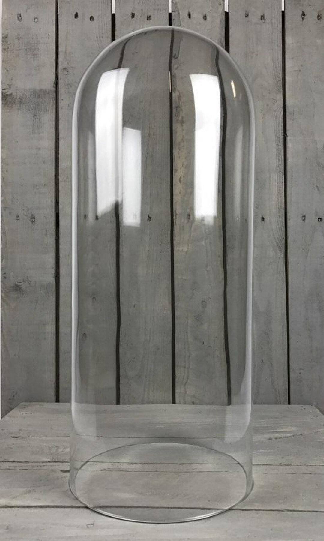 Handmade Clear Circular Glass Display Cloche Bell Dome With Black Base ...