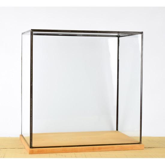 Hand Made Large Glass and Black Metal Frame Display Showcase Box With ...