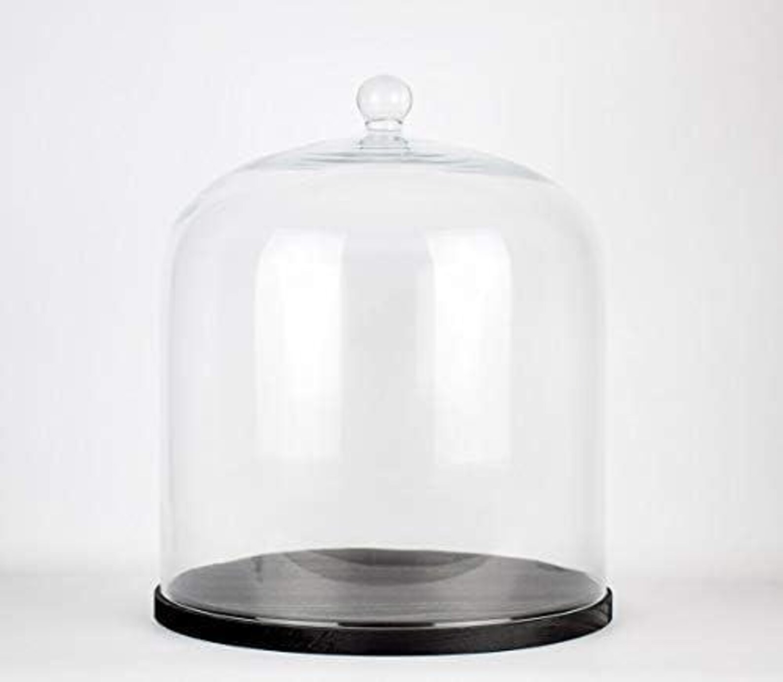 Large Handmade Display Glass Cake Cupcake Dome Cover Cloche With Black ...