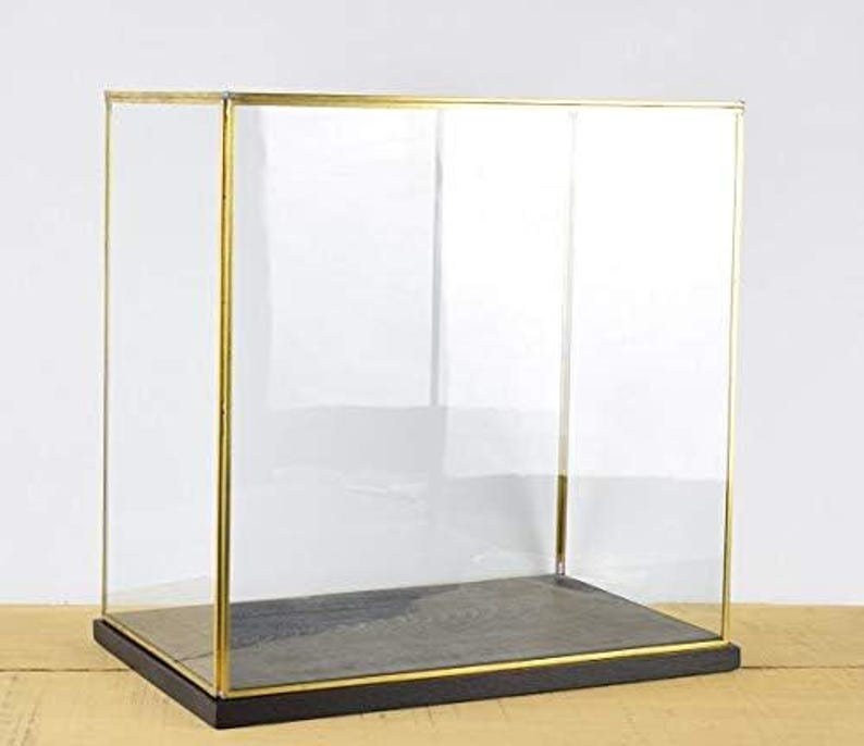 Glass and Brass Metal Frame Display Showcase Box 52x52x89cm - Etsy