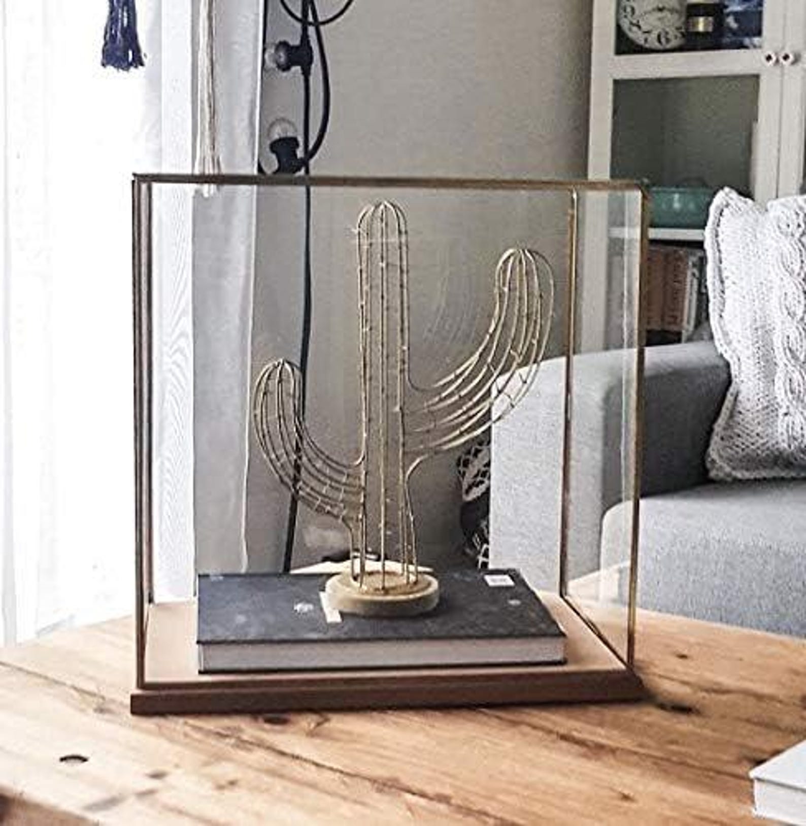 Hand Made Large Glass and Black Metal Frame Display Showcase Box With ...