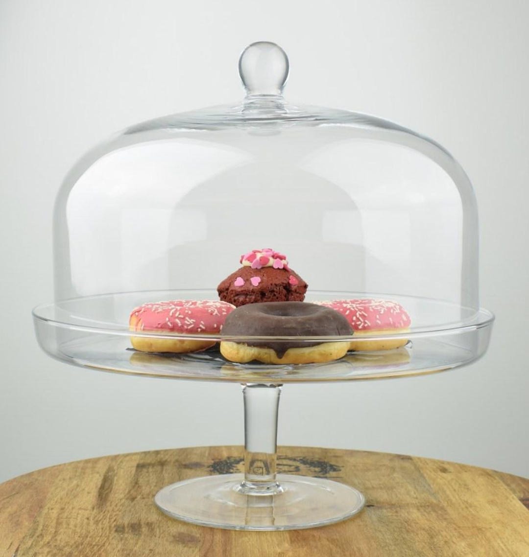 EMH Display Cake Stand With Glass Dome Cover / Tall 35 Cm X 34 Cm - Etsy