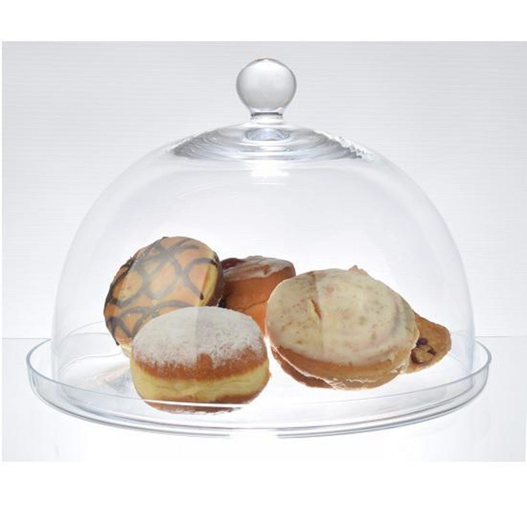 Handmade Glass Display Cover Cloche Dome With Plate Tall 23 Cm X 29.7 ...