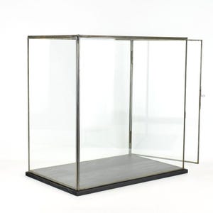 Hand Made Large Glass and Black Metal Frame Display Showcase Box With ...
