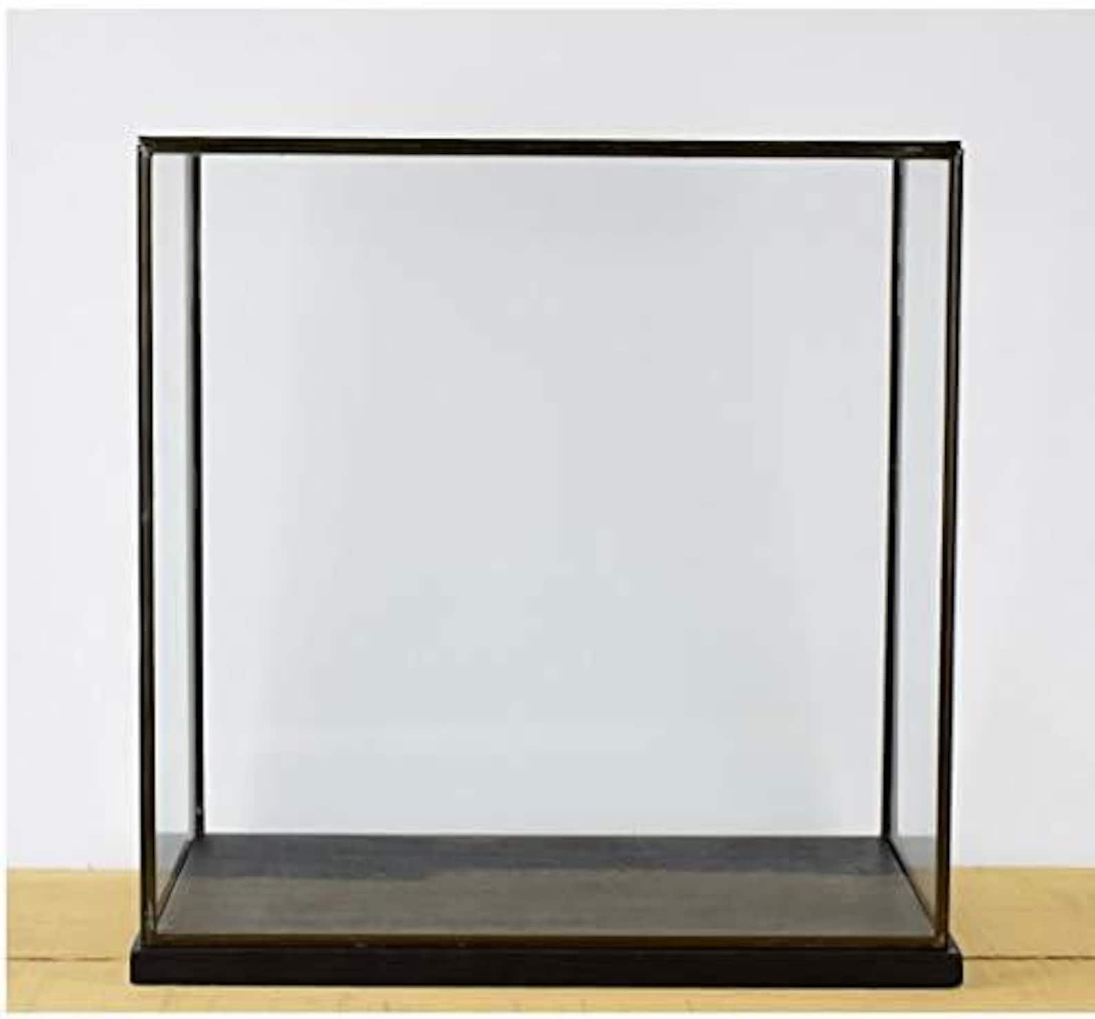 Hand Made Large Glass and Black Metal Frame Display Showcase Box With ...
